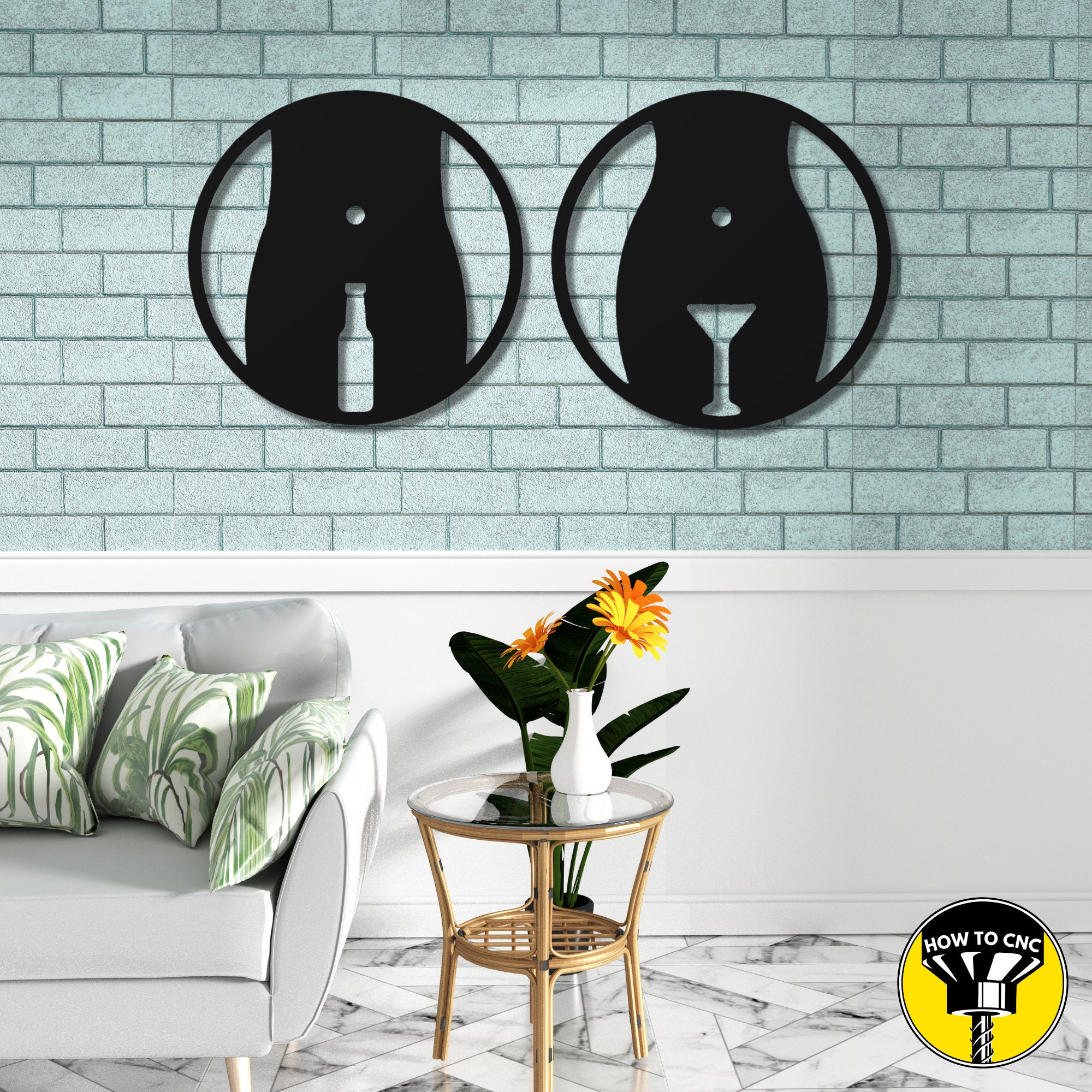 Restroom Door Sign STL File, Bathroom Sign, Bar Toilet Sign STL ...