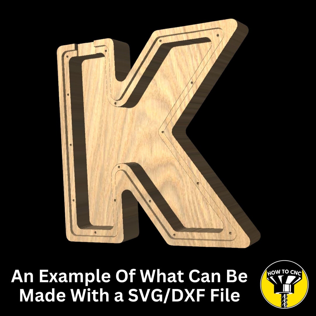 Letter K Money Box Cnc File, Money Box SVG, Money Box DXF File, Kids ...