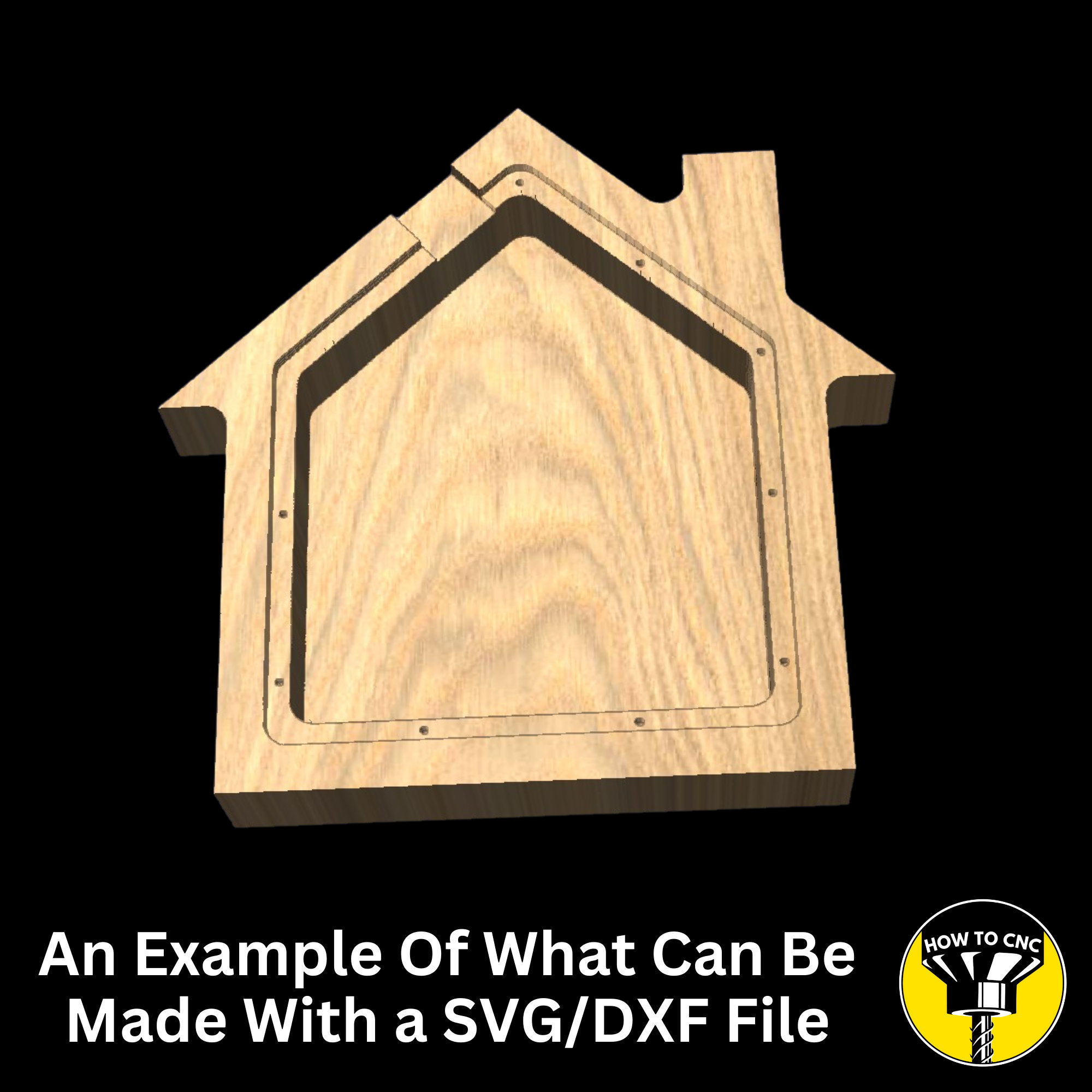 House Money Box CNC File, Home Money Box SVG, Money Box DXF File, First ...