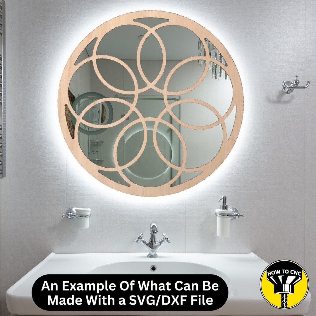 Mirror SVG File Vector for Cnc Router Machine, Mirror Cnc File, Mirror ...