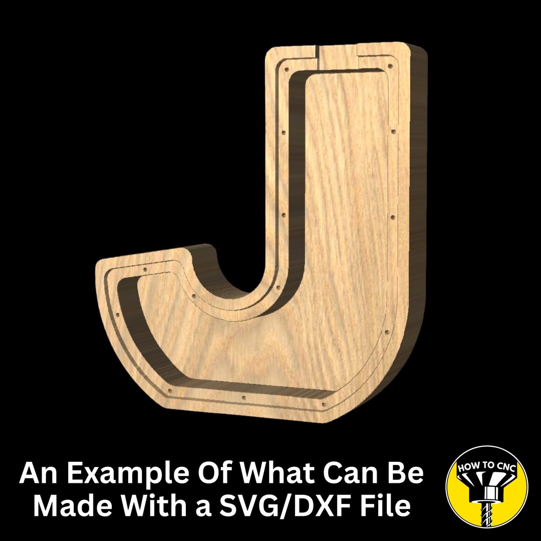 Letter J Money Box Cnc File, Money Box SVG, Money Box DXF File, Kids ...