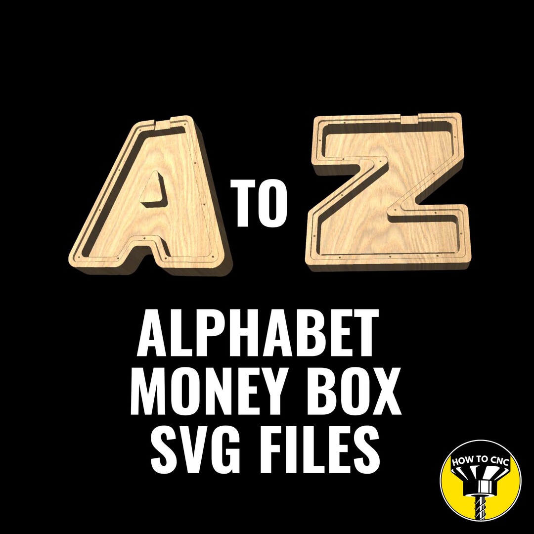 Alphabet Money Box SVG Files, A to Z, CNC Router (digital Download) - Etsy