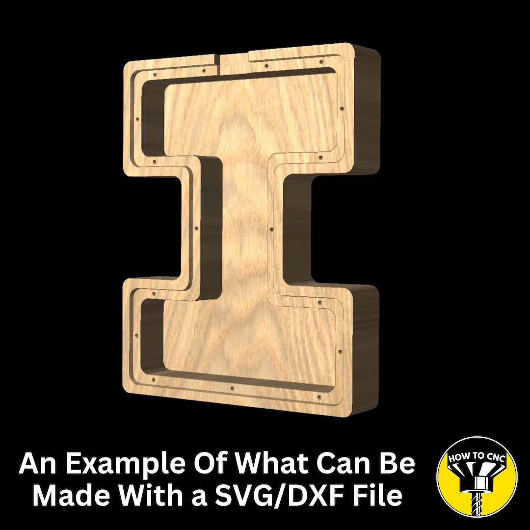 Letter I Money Box CNC File, Router Cut Plan (SVG DXF) - Etsy