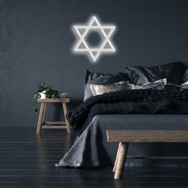 Neon Star of David - Etsy