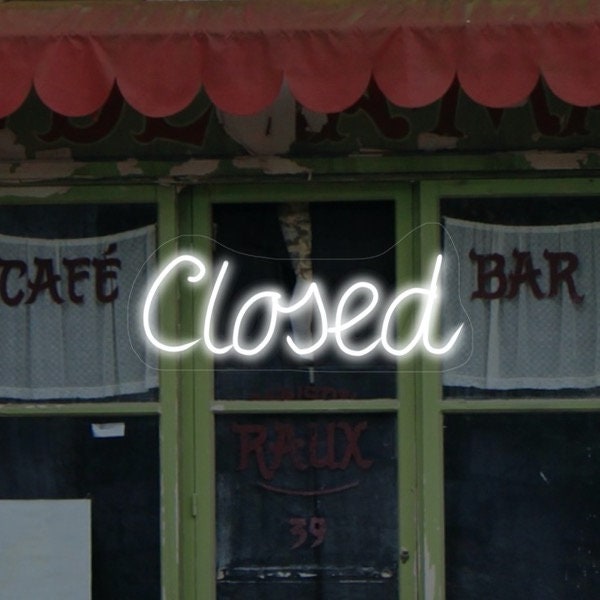Closed LED Neon Sign - Etsy