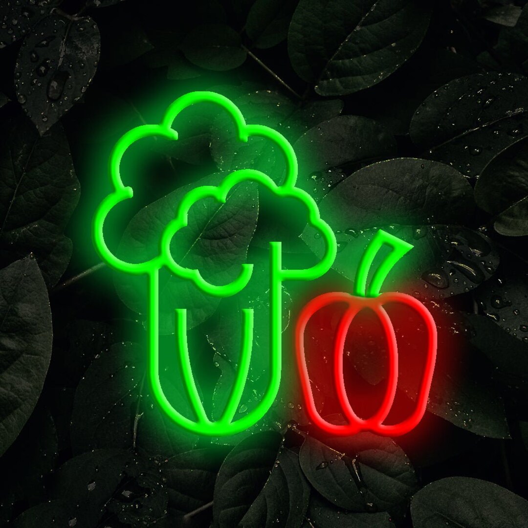 Broccoli & Pepper Veggies LED Neon Sign - Etsy
