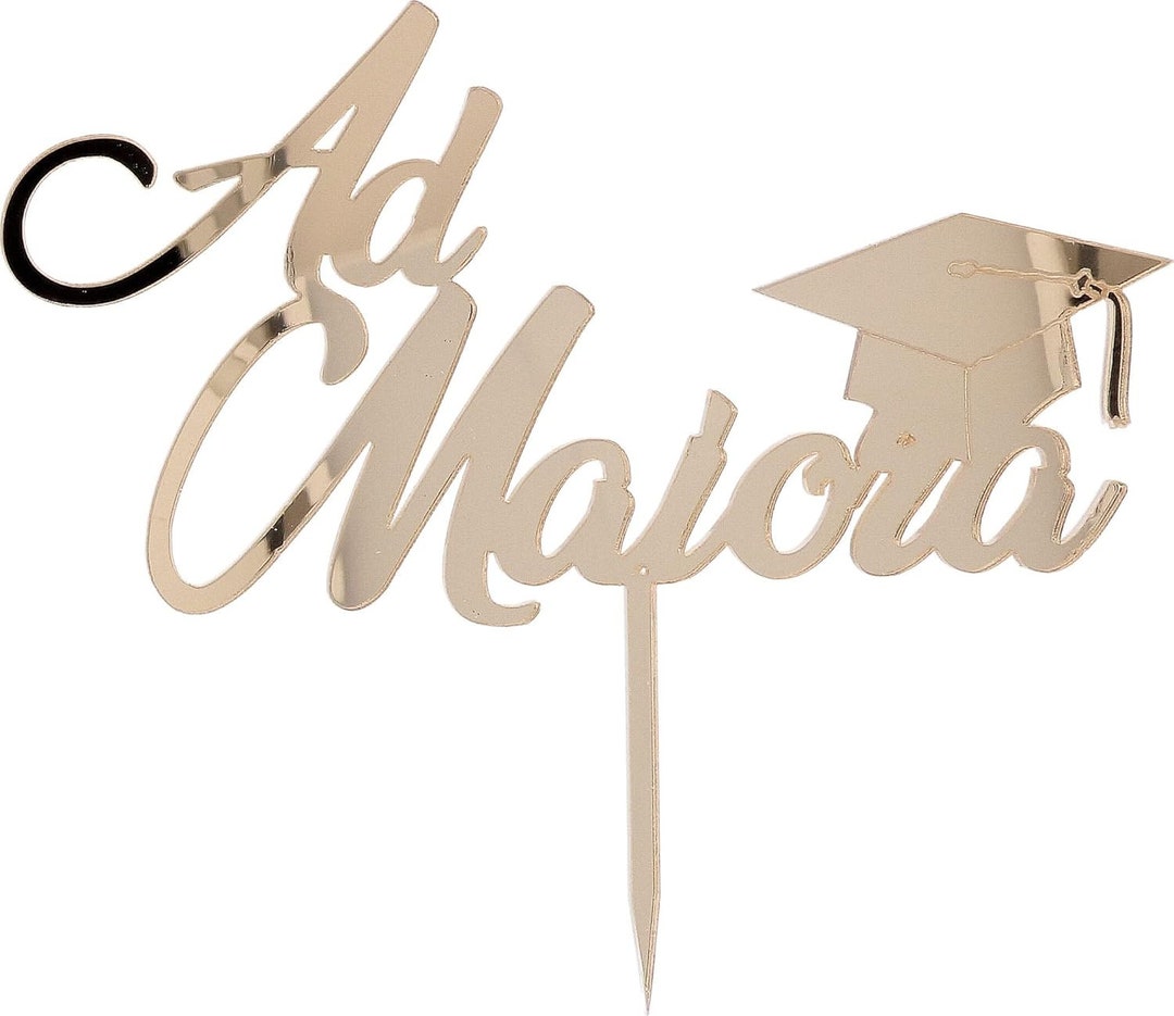 Cake Topper Ad Maiora in Plexi Color of Your Choice Size 18 Cm X 14 Cm ...