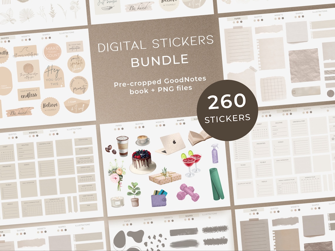 Digital Stickers Book for Goodnotes, Digital Planner Stickers, iPad ...