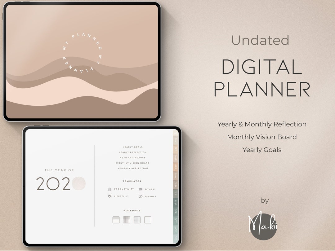 Minimalist Digital Planner, Undated Goodnotes Planner, Daily, Weekly ...
