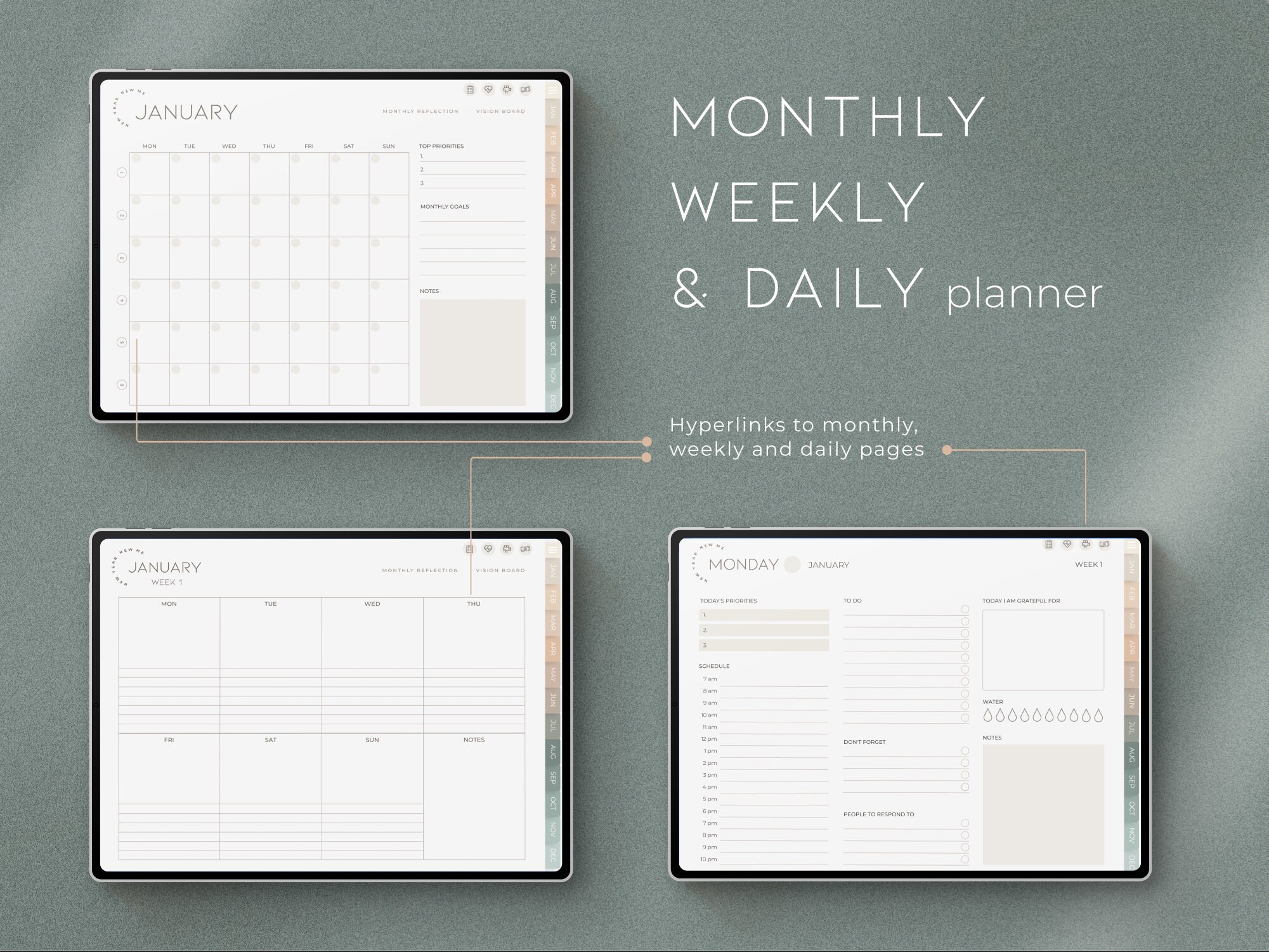 Minimalist Digital Planner Undated Goodnotes Planner Daily - Etsy