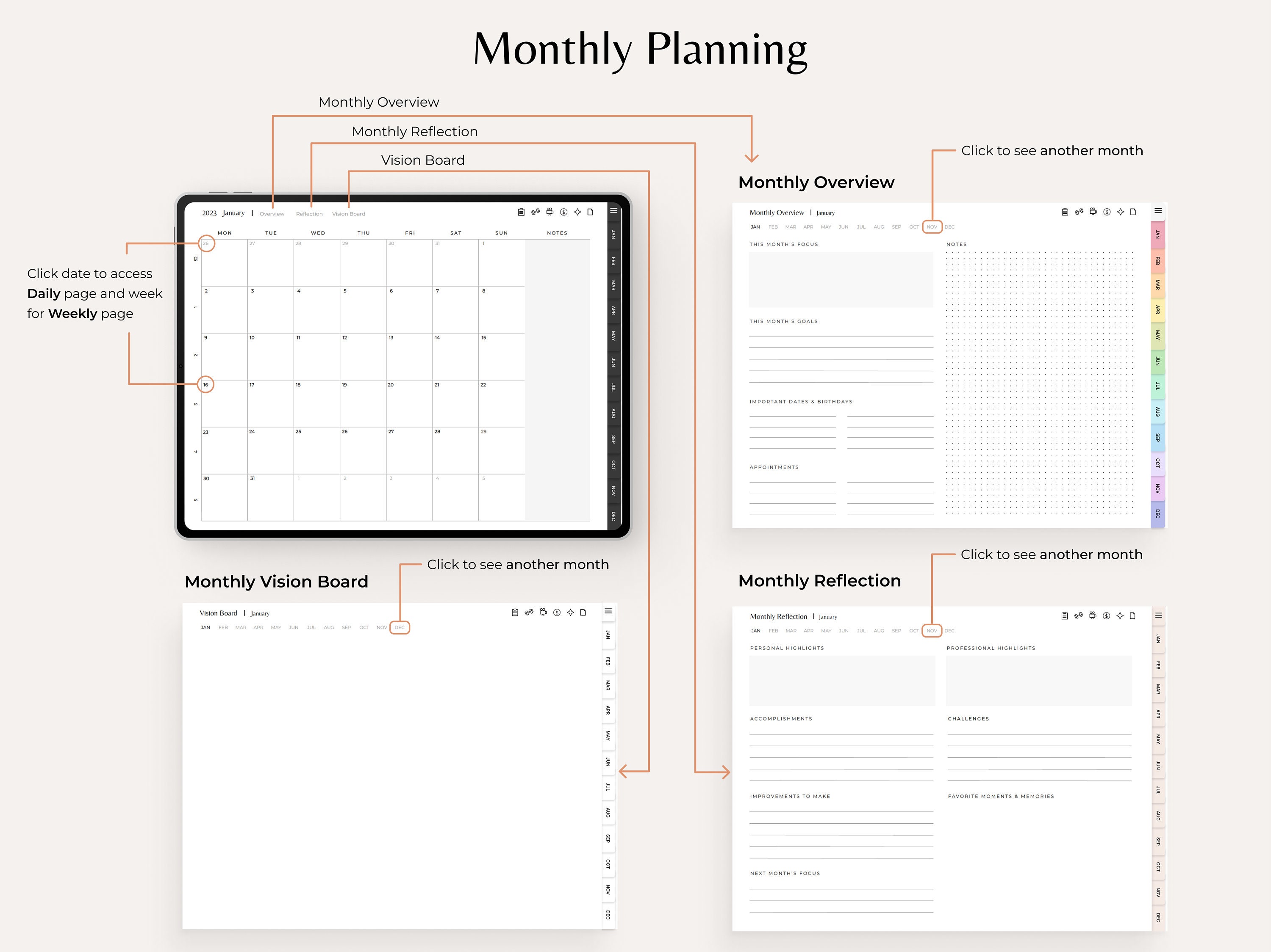Digital Planner 2023 2024 Goodnotes Planner IPad Planner Etsy