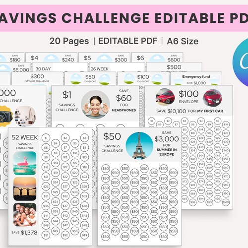 A6 Budget Binder Inserts Ultimate Savings Challenge Bundle - Etsy