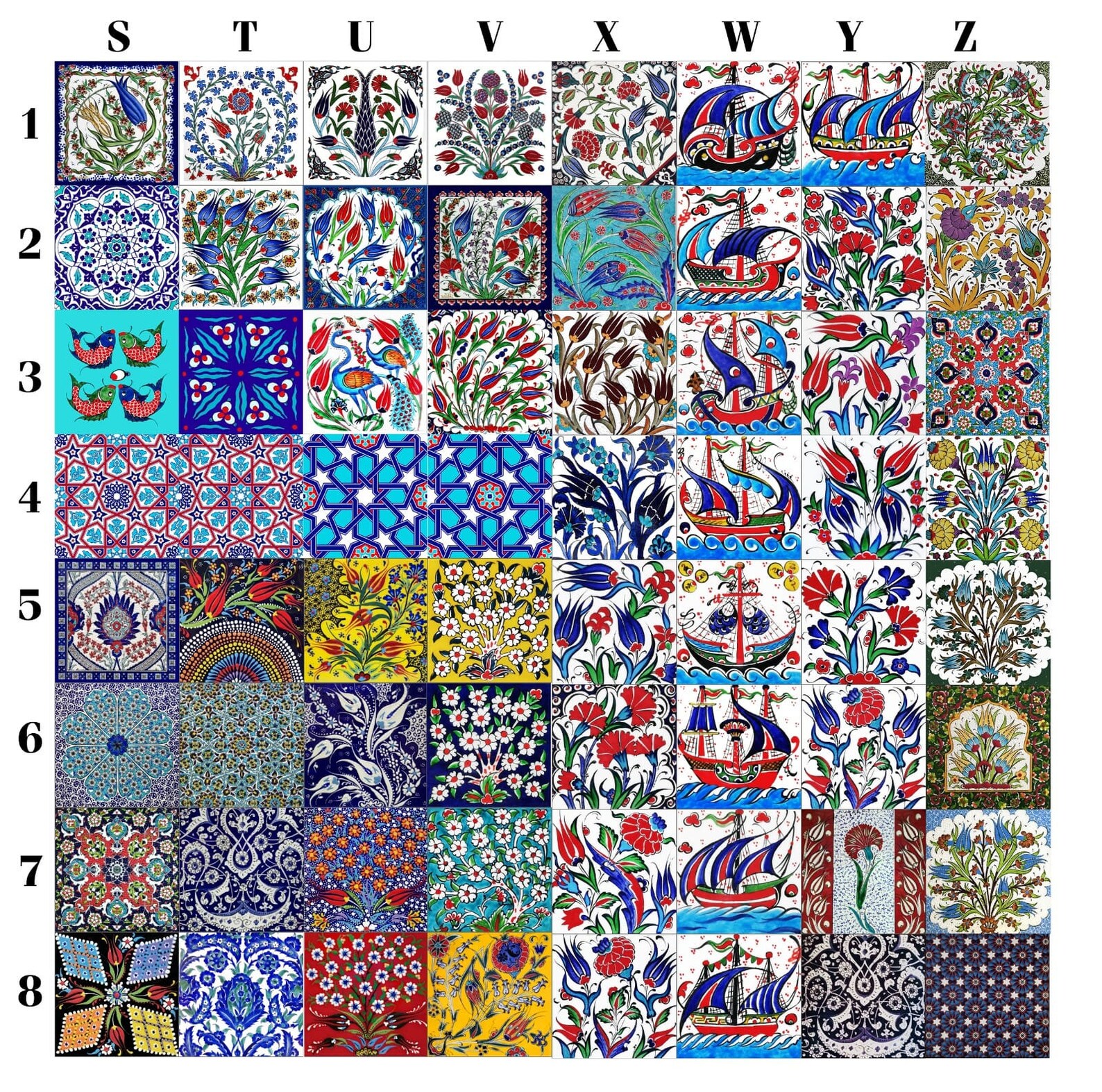 Collection of 576 Pcs Turkish Tiles. Anniversary Gift, Celebration Gift ...