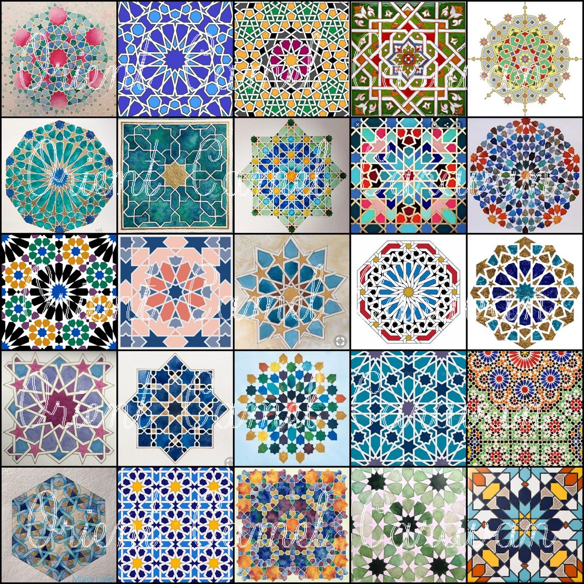 25 PCS Islamic PVC Tiles Collection. 300 Different Patterns Options ...