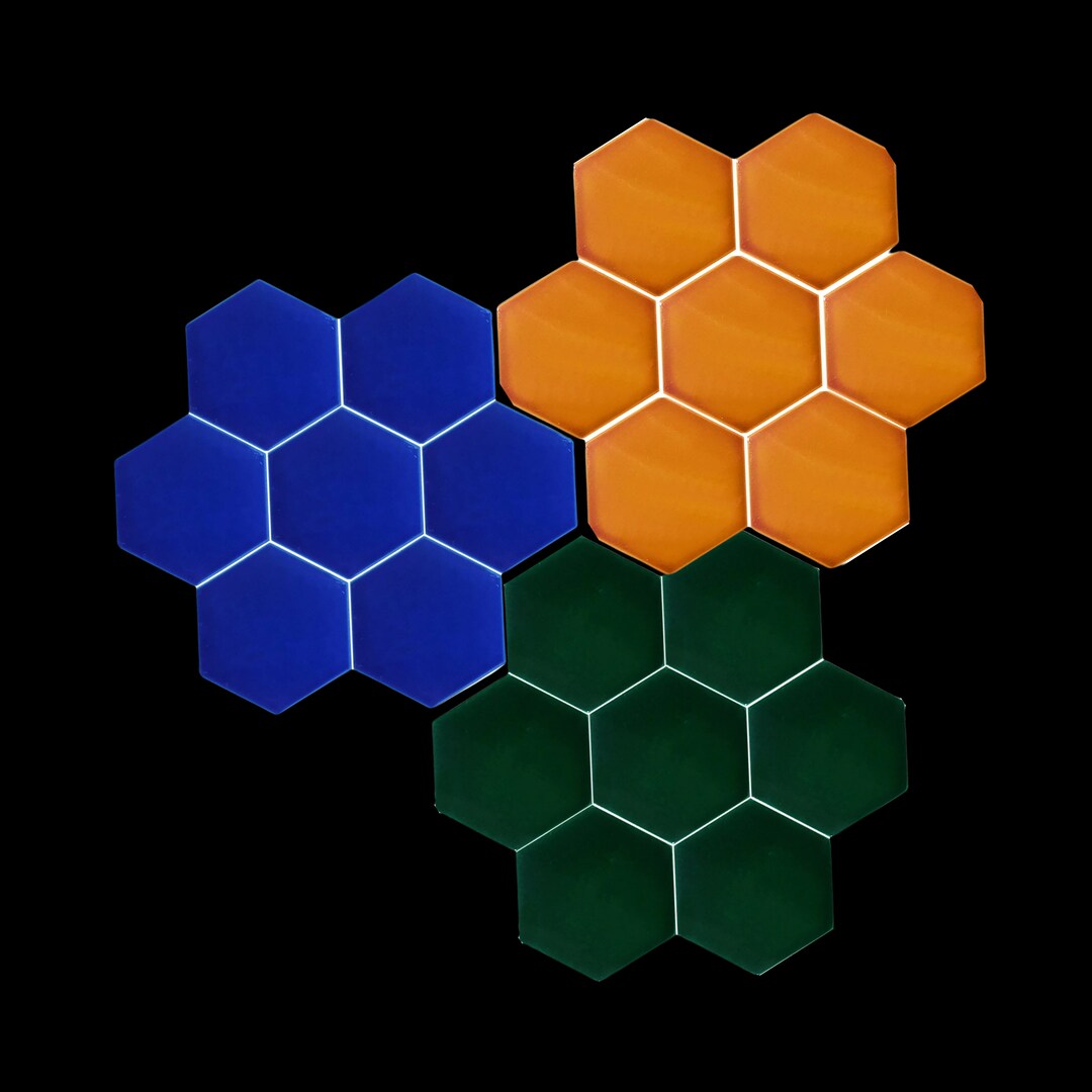 Set of 7 Real Ceramic Hexagon Tile Wall Decor With Double-sided Tape ...