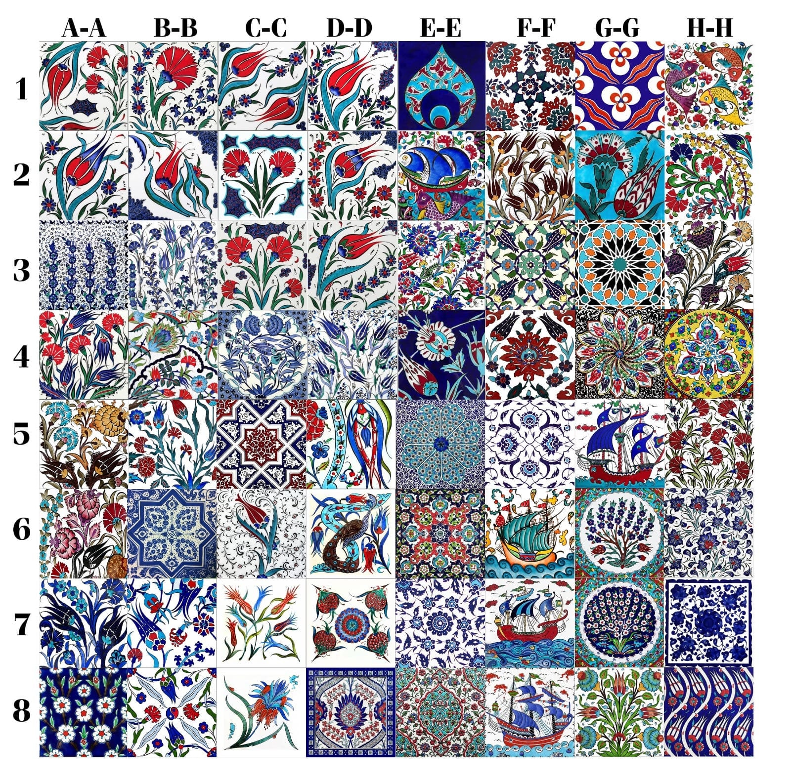 Collection of 576 Pcs Turkish Tiles. Anniversary Gift, Celebration Gift ...