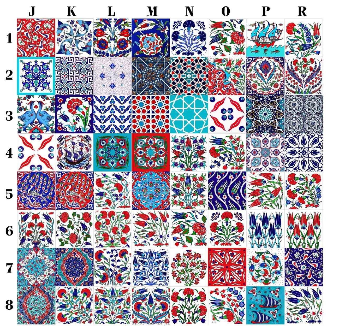 Collection of 576 Pcs Turkish Tiles. Anniversary Gift, Celebration Gift ...