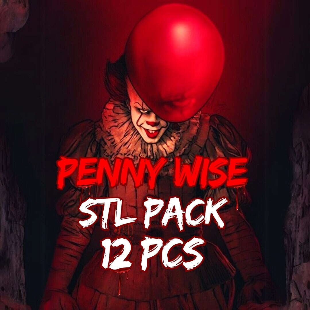 3D Pennywise Stl Pack,3d Printing Horror IT Movie Model Figure Digital ...