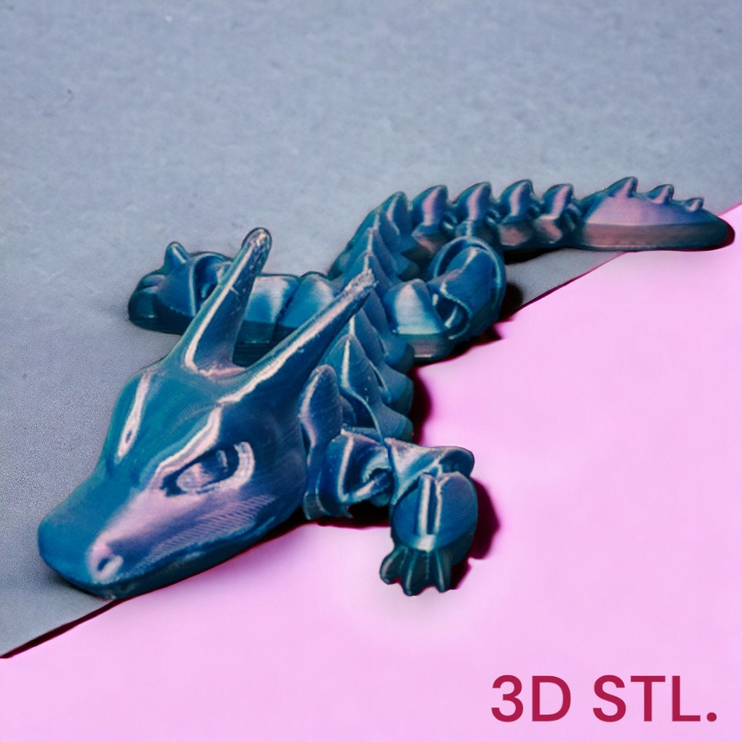 Crystal Dragon 3D, STL File for 3D Printing,, STL Print Files ...