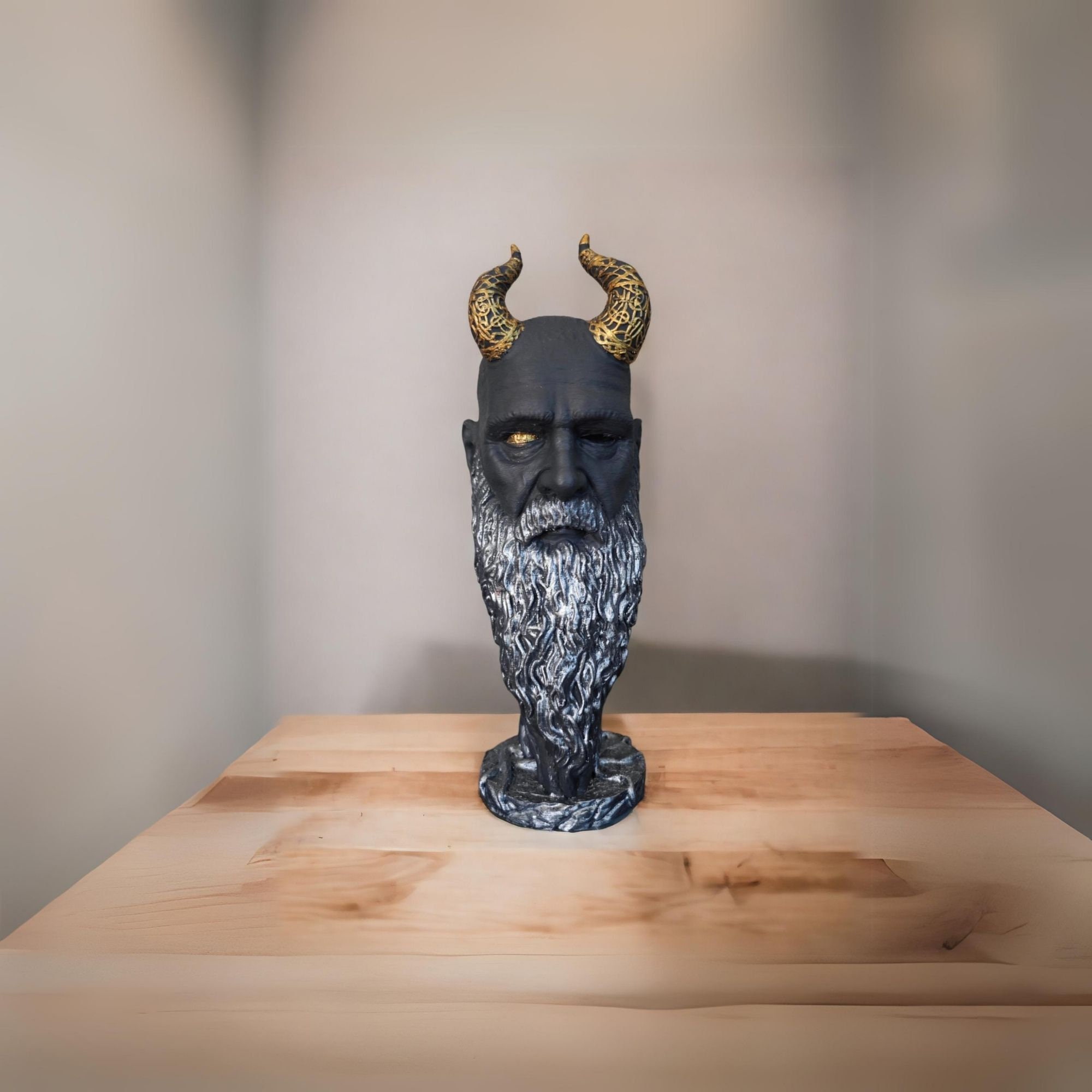 Gothic Desk Decor, Headphone Stand, 3D Printed Statue Figure, Kratos ...