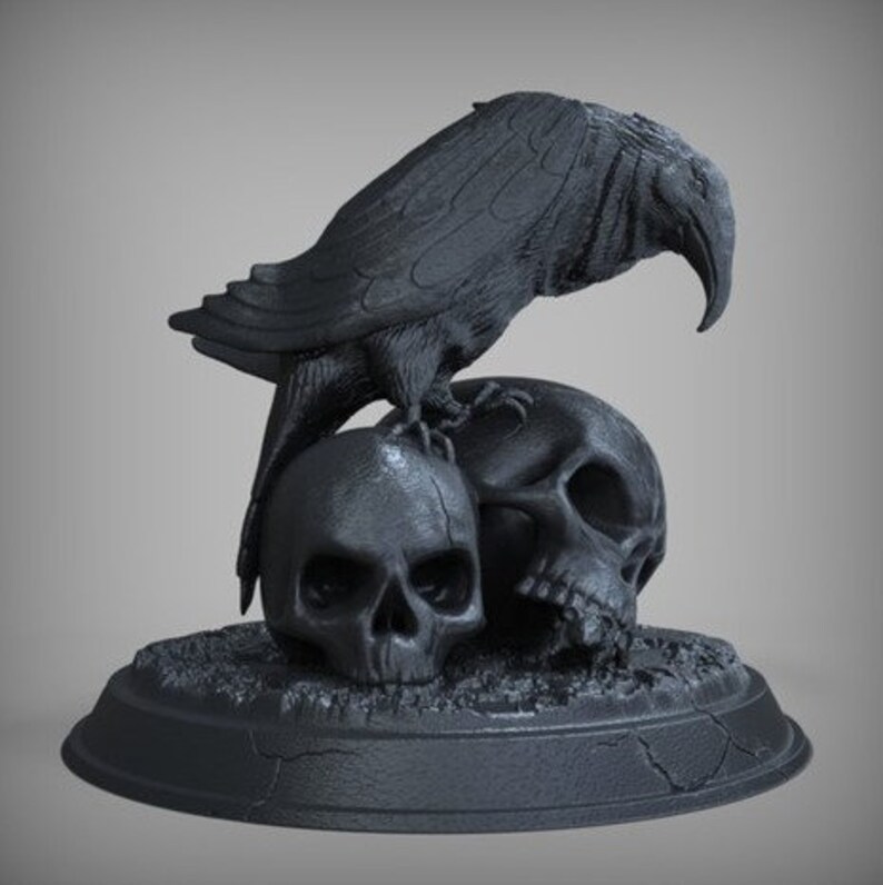 Cartoon Raven and Skulls, STL File, Digital File for 3d Printing ...