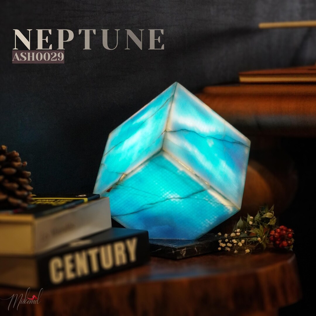 Handmade Marble Lamp: Neptune Table Night Light (9.85 Inch) - Etsy