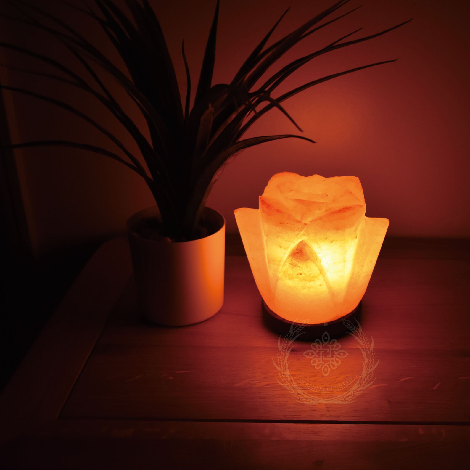 Himalayan Pink Salt Lamp Natural Hand Crafted Flower Lamp Crystal Rock ...