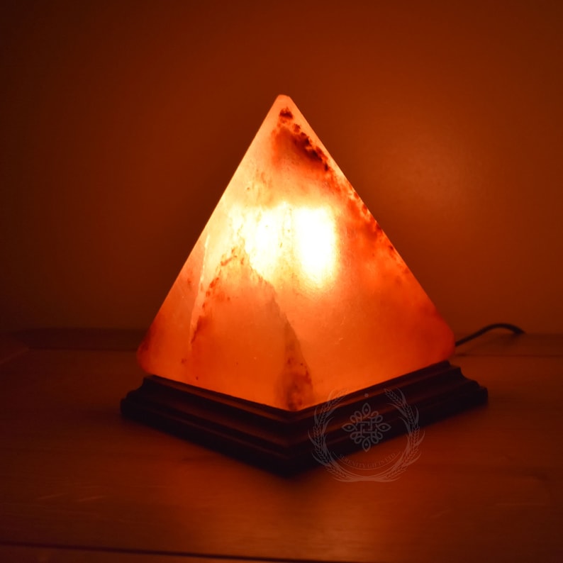 Himalayan Pink Salt Lamp Pyramid Shape 100% Hand Crafted Crystal Rock ...