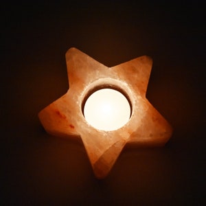 Himalayan Pink Salt Tealight Holder Natural Pink Salt Candle Holder ...