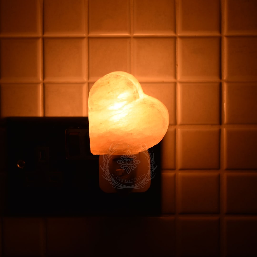 Himalayan Rock Salt Heart Night Light Hand Crafted 100% Natural ...