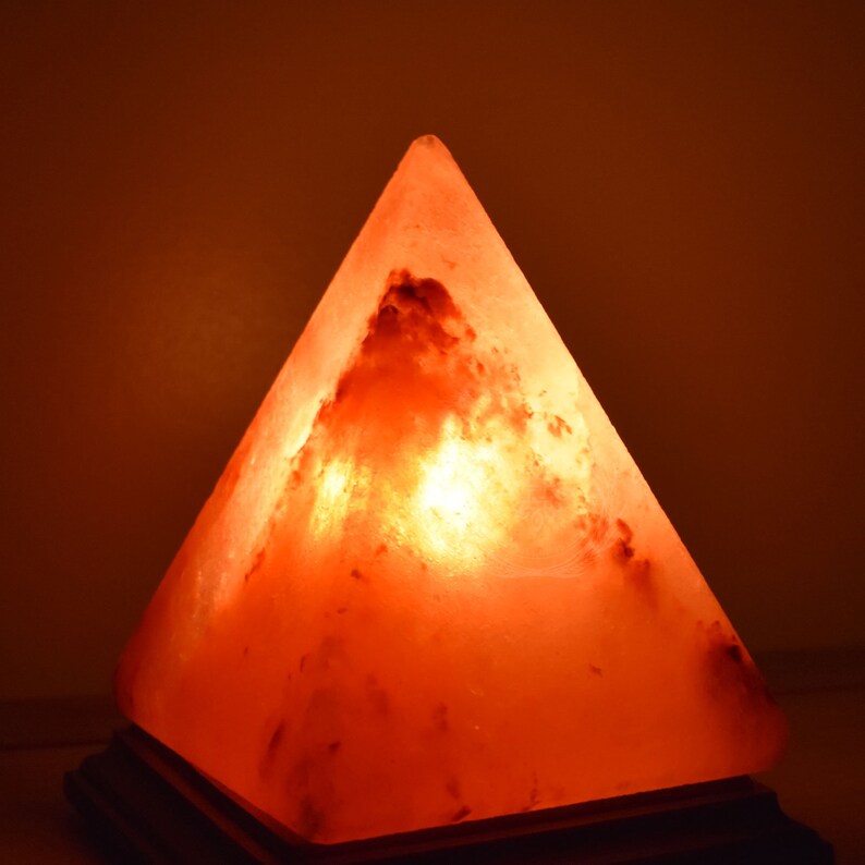 Himalayan Pink Salt Lamp Pyramid Shape 100% Hand Crafted Crystal Rock ...
