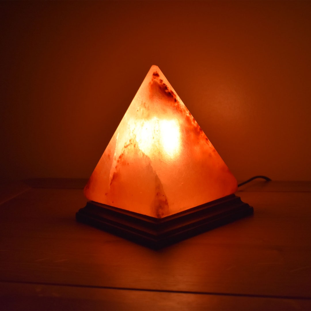 Himalayan Pink Salt Lamp Pyramid Shape 100% Hand Crafted Crystal Rock ...