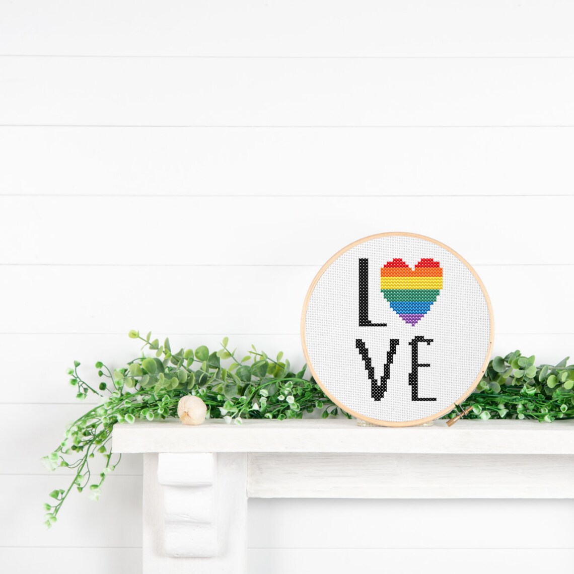 Pride LOVE and Heart LGBTQ+ Cross Stitch Pattern Cross Stitch Patterns ...