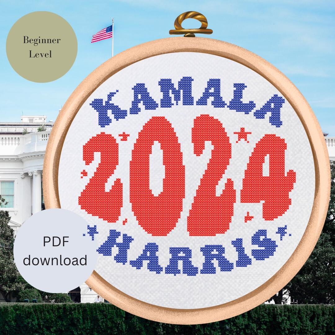 Kamala Harris Cross Stitch Pattern, Inspirational Home Decor, DIY ...