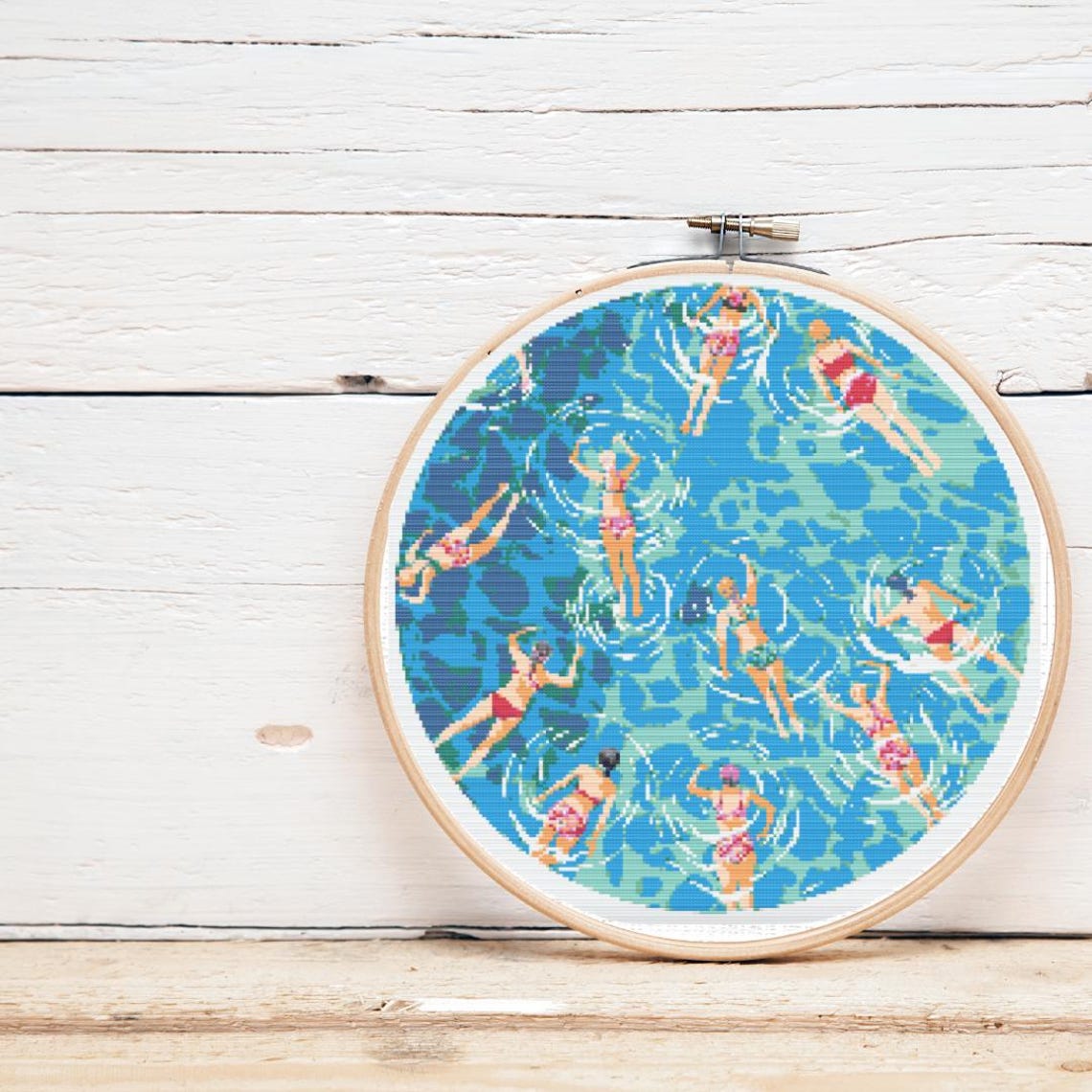 Summer Swimmers Cross Stitch Pattern - Easy DIY - Digital Download ...
