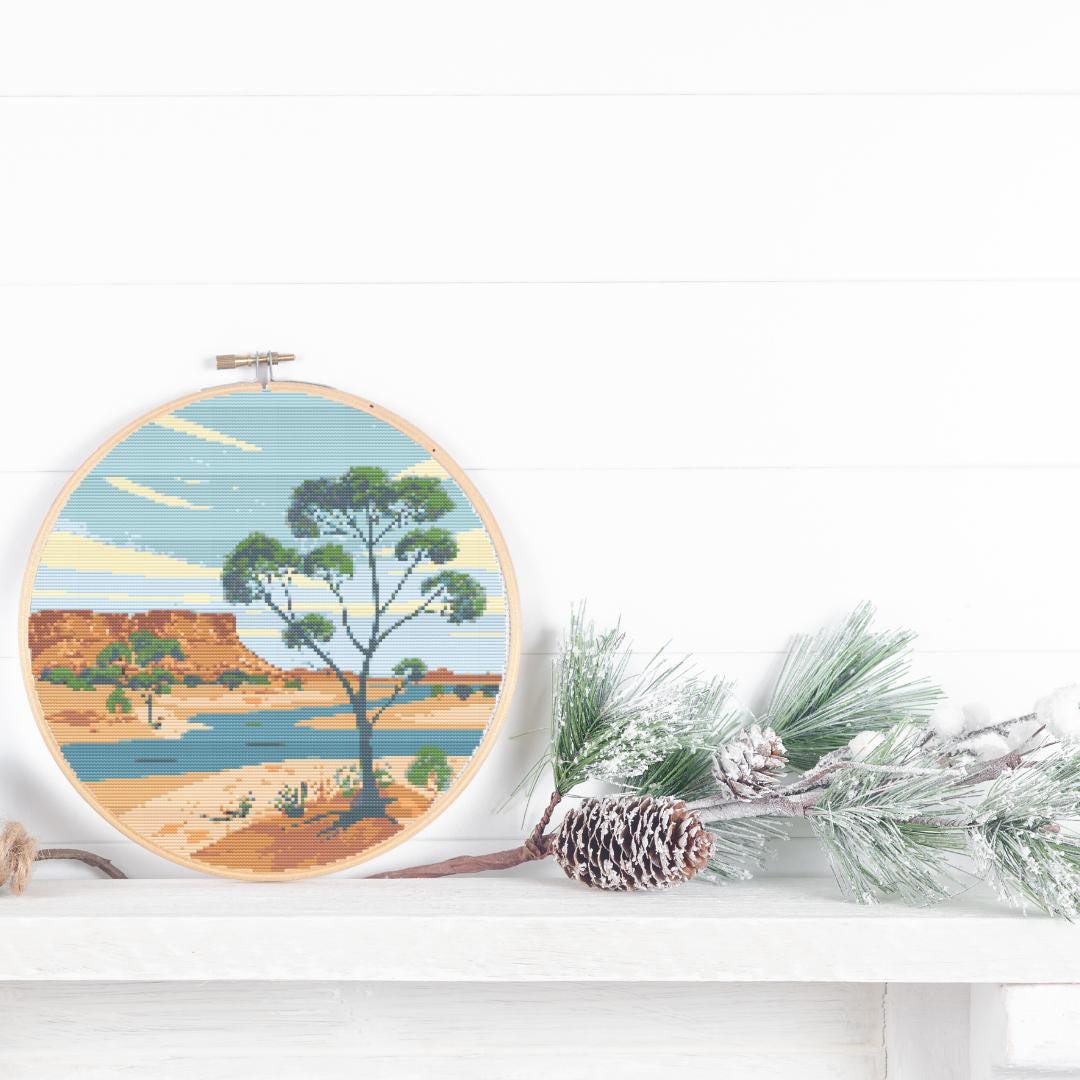 Australian Desert Cross-stitch Pattern | Nature-inspired Outback ...