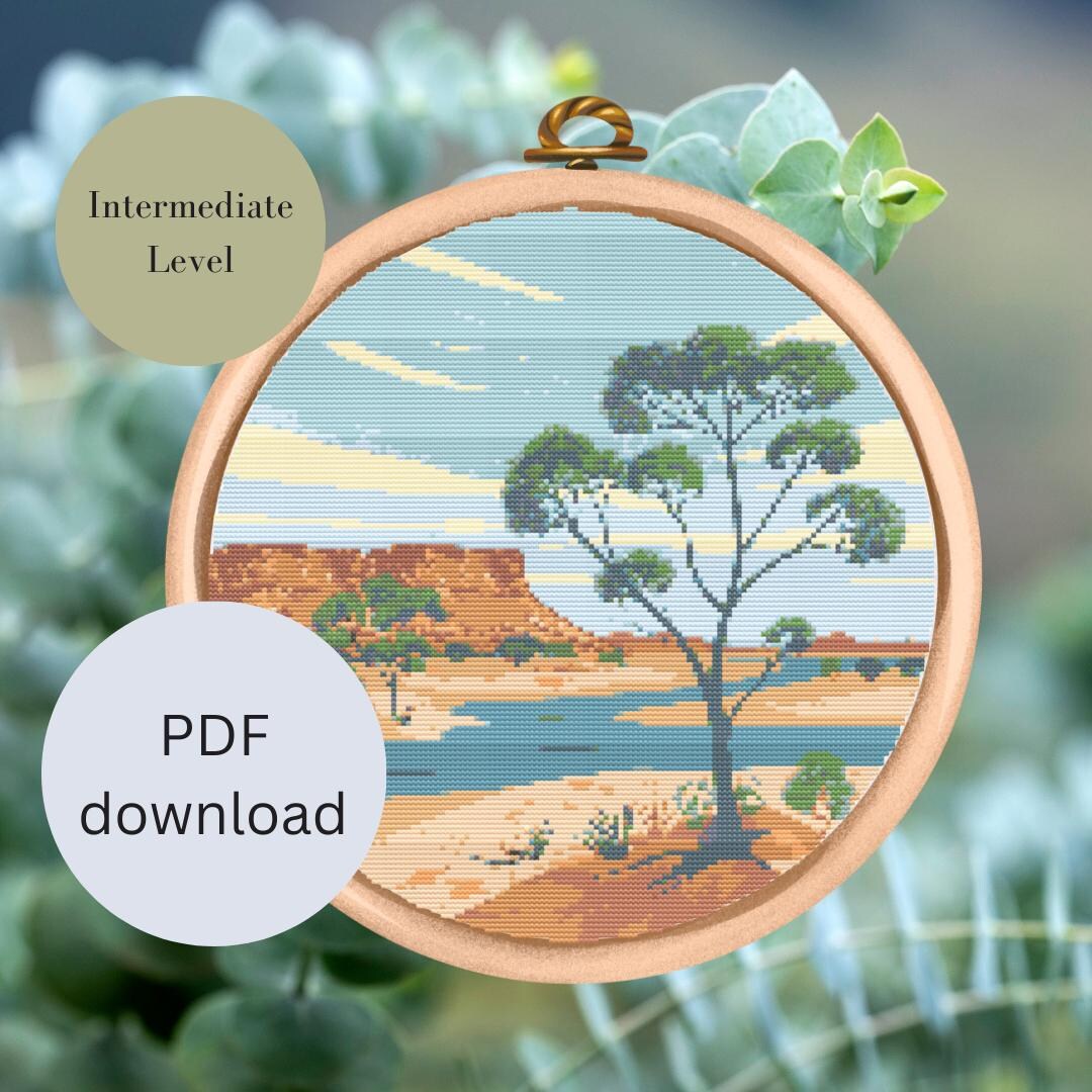 Australian Desert Cross-stitch Pattern | Nature-inspired Outback ...