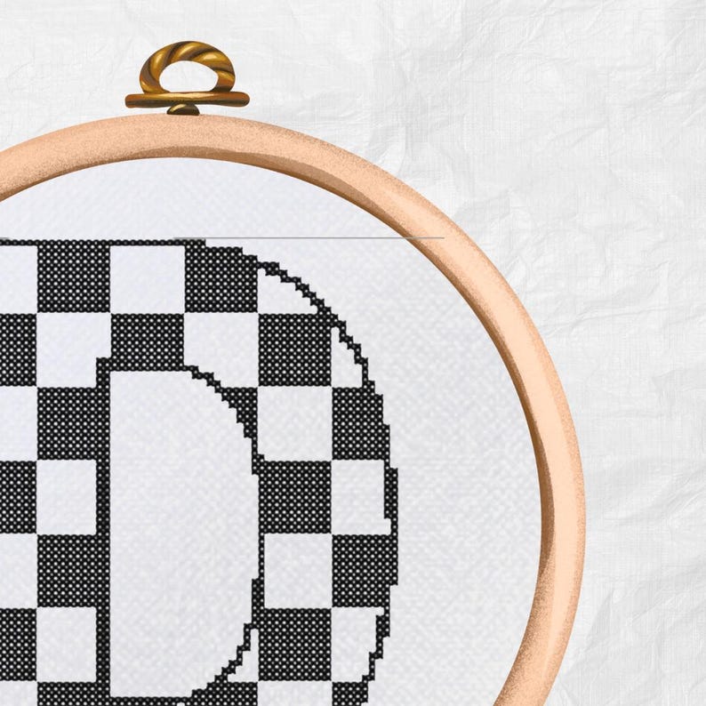 Chessboard Letter D Cross Stitch Pattern, Monogram D Cross Stitch ...