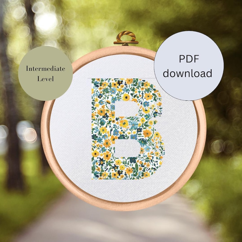 Cross Stitch Initial - Etsy