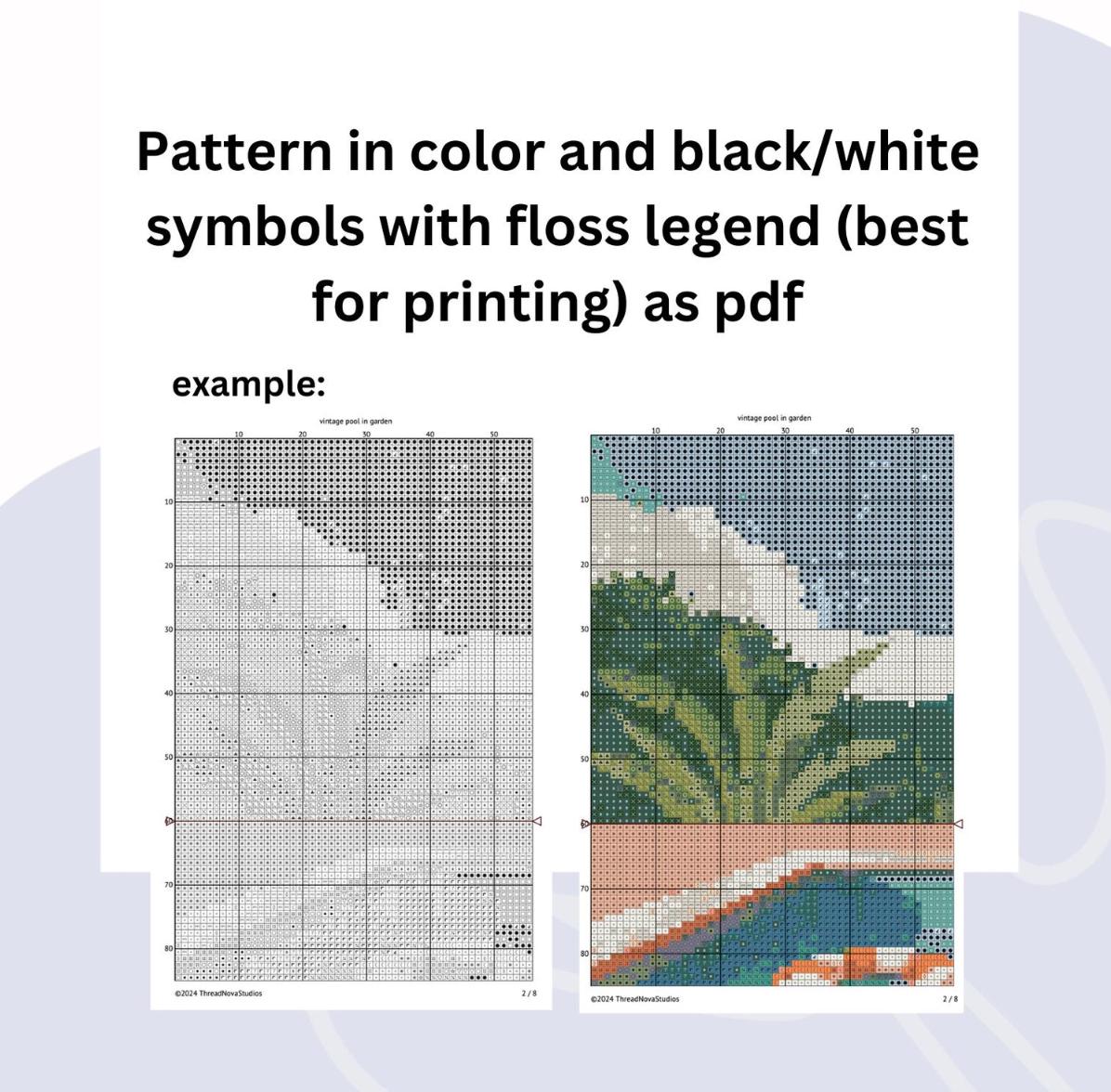 Pastel Pool Cross-stitch Pattern | Beginner Friendly Embroidery ...