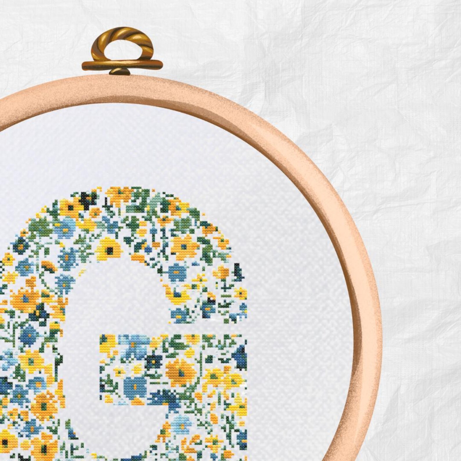 Flower Letter G Cross Stitch Pattern, Monogram A Cross Stitch, Initial ...
