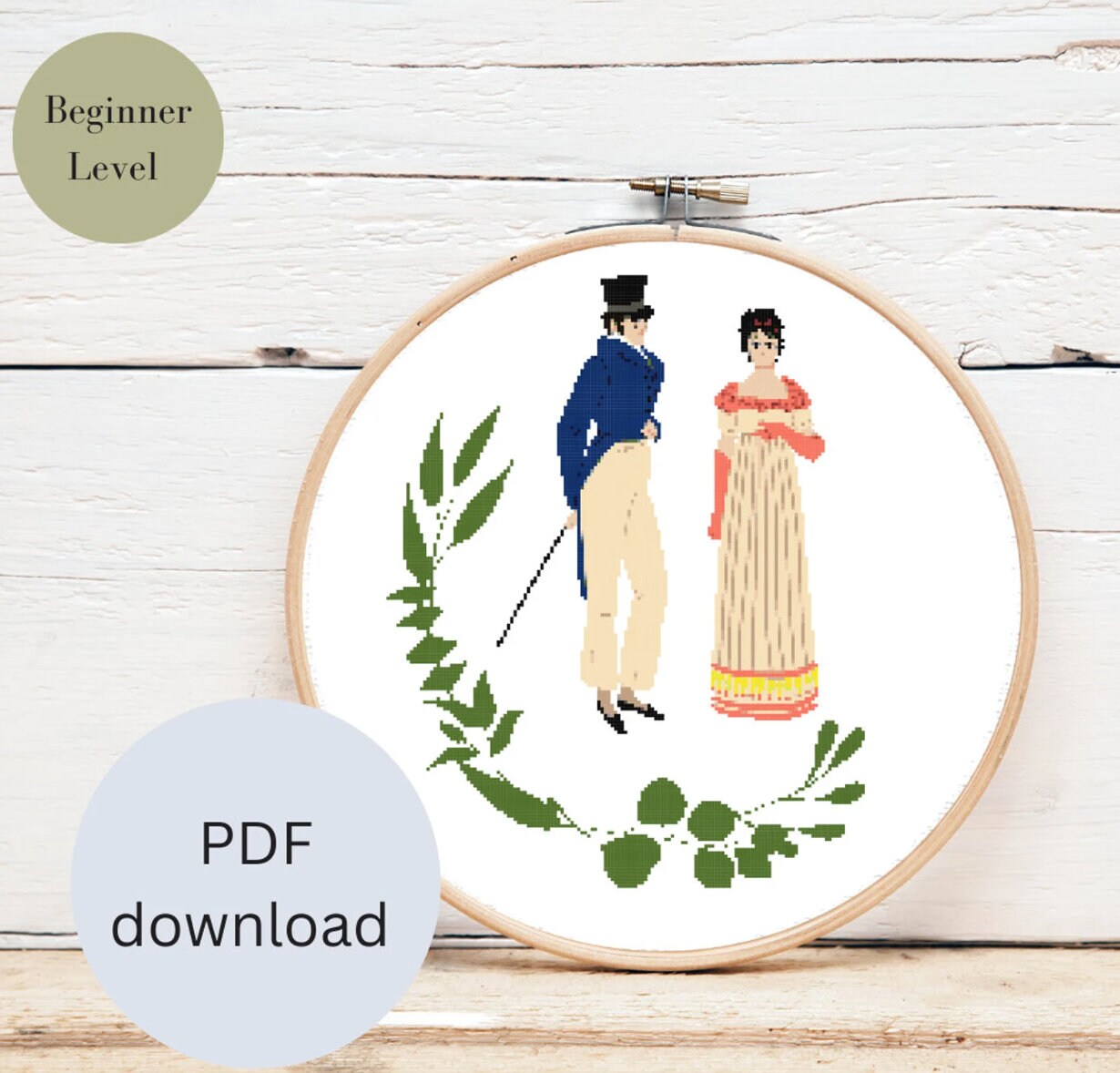 Regency Era Cross Stitch Pattern Bundle With 4 Patterns, Modern Cross ...
