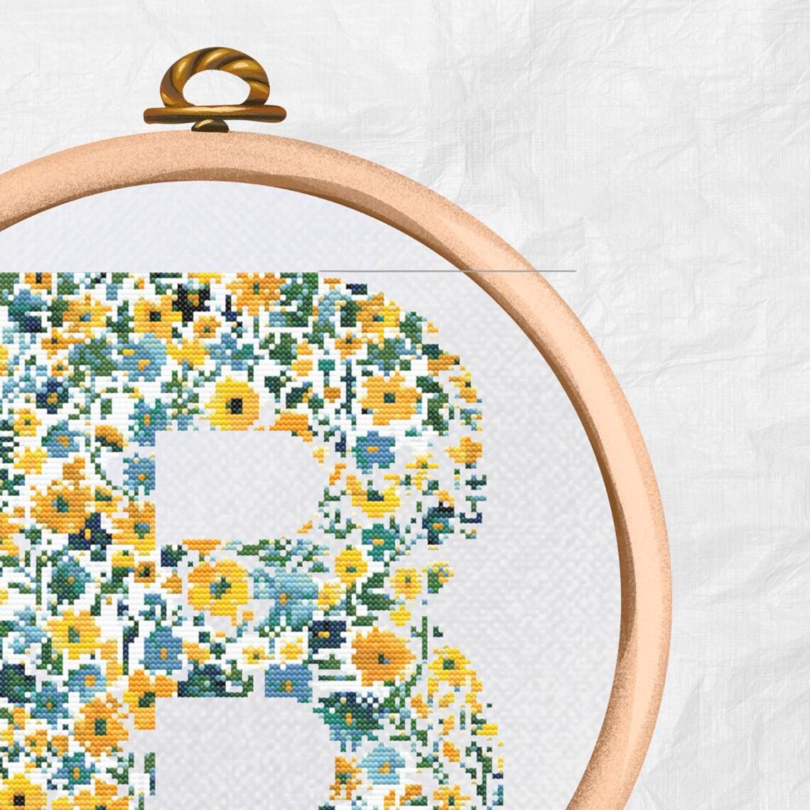 Flower Letter B Cross Stitch Pattern, Monogram A Cross Stitch, Initial ...