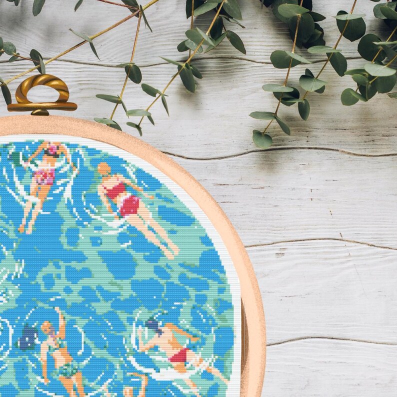 Summer Swimmers Cross Stitch Pattern - Easy DIY - Digital Download ...