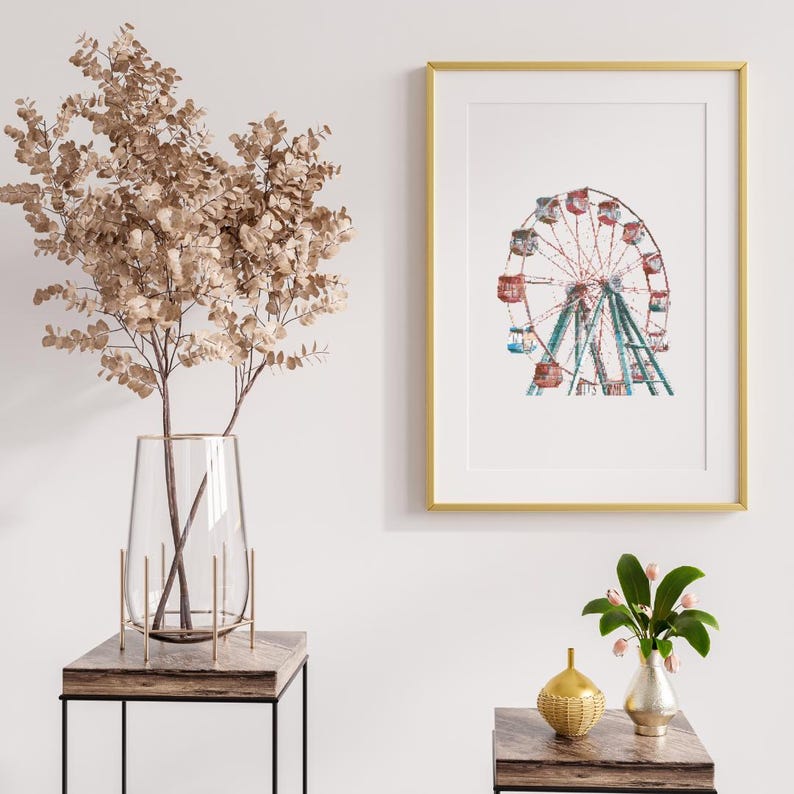 Ferris Wheel Cross-stitch Pattern | 200x200 Stitches | Carnival Fun ...