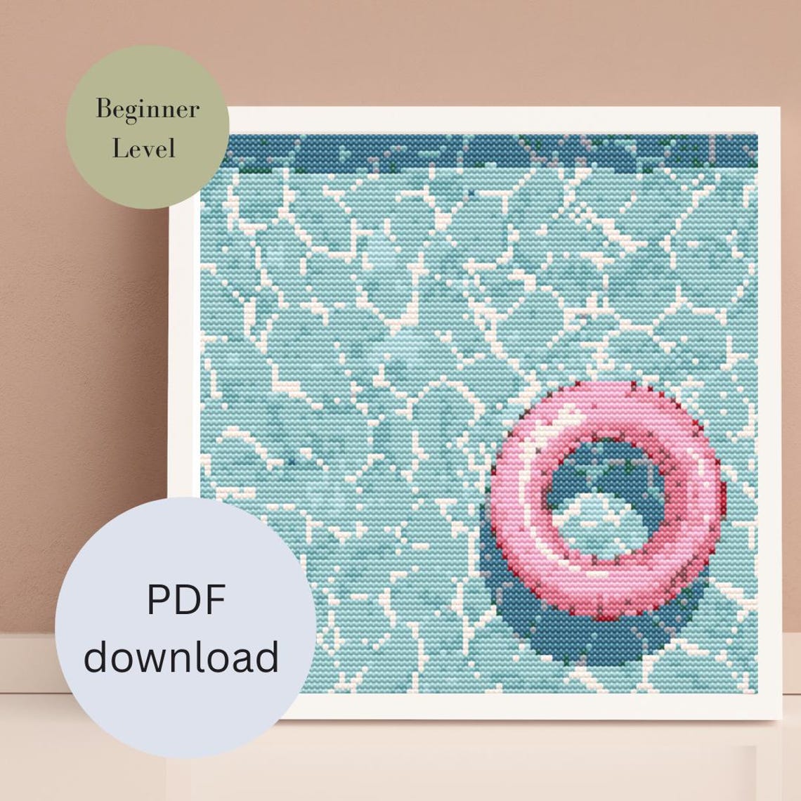 Pastel Pool Cross-stitch Pattern | Beginner Friendly Embroidery ...