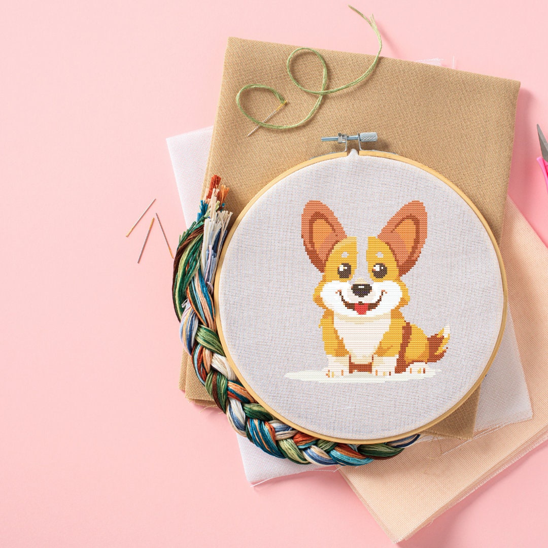 Easy Corgi Dog 100 X 100 Cross Stitch Pattern Cross Stitch Patterns ...