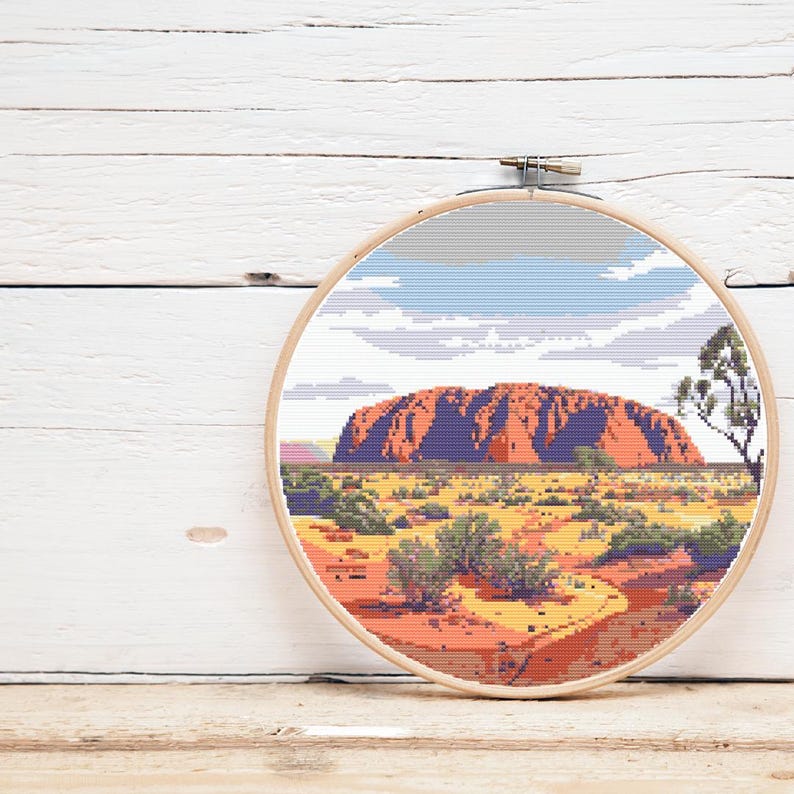 Ayers Rock (uluru) Cross-stitch Pattern | Australian Landmark ...