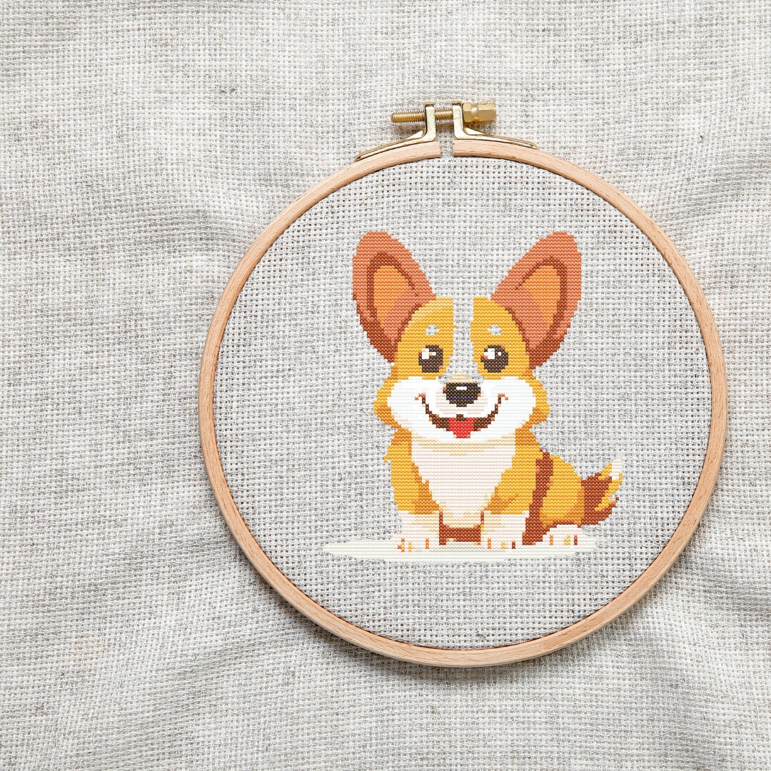 Easy Corgi Dog 100 X 100 Cross Stitch Pattern Cross Stitch Patterns ...