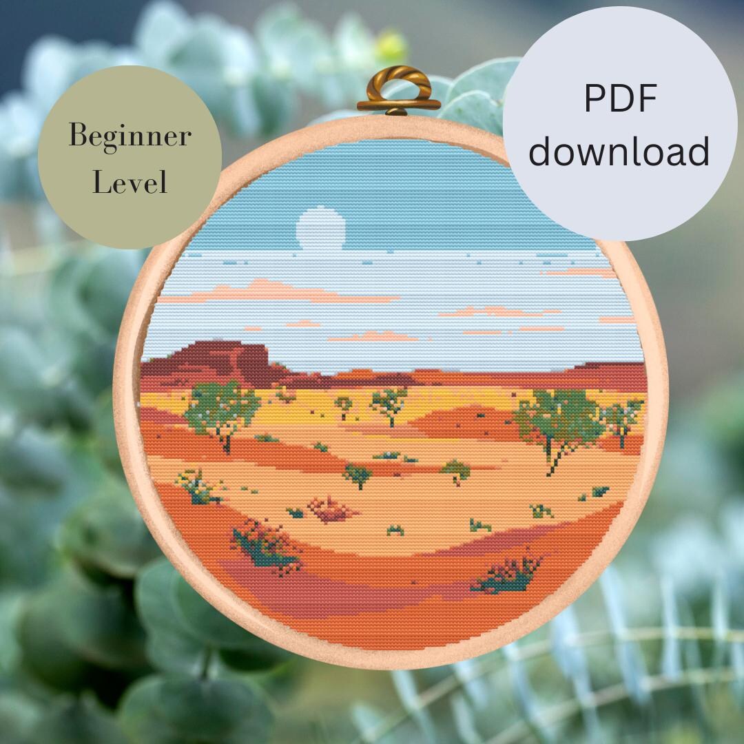 Australian Desert Cross-stitch Pattern | Nature-inspired Outback ...
